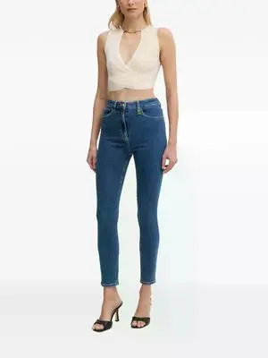 Elisabetta Franchi Ribbed Crossover Knit Top - Neutrals