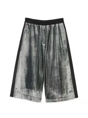ALYSI Metallic Wide-leg Shorts - Grey