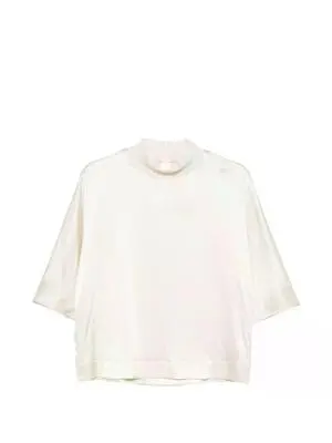 Peserico High-neck Short-sleeve Top - Neutrals