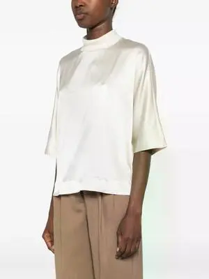 Peserico High-neck Short-sleeve Top