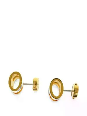 Hermès Gold-plated Enamel Pop H Stud Earrings - White