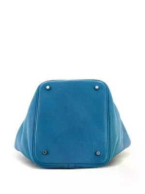 Hermès Picotin Lock Bag Clemence Mm Bucket Bag - Blue