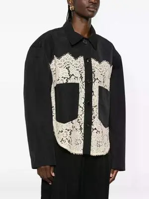 LITKOVSKA Lace-panelled Patch-pocket Shirt