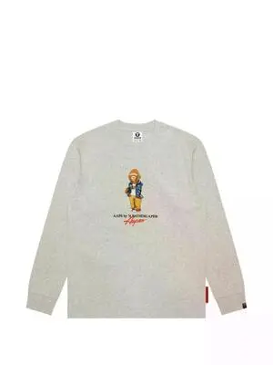 AAPE BY *A BATHING APE Graphic-print Long-sleeve T-shirt - Grey
