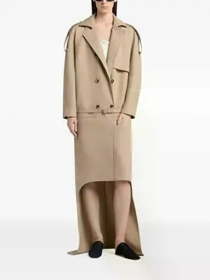 COURREGES Asymmetrical Hem Trench Coat - Neutrals