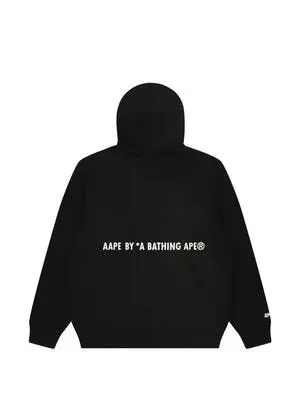 AAPE BY *A BATHING APE Moonface Debossed Zip-up Hoodie - Neutrals