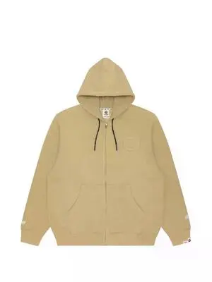 AAPE BY *A BATHING APE Moonface Debossed Zip-up Hoodie - Neutrals