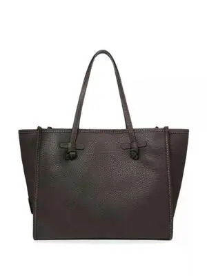 MARCELLA CLUB Marcella Knotted Leather Tote Bag - Brown