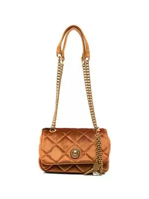 TWINSET Quilted Velvet Shoulder Bag With Faux-pearl Charm
