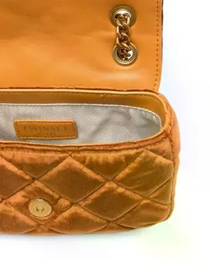 TWINSET Quilted Velvet Shoulder Bag With Faux-pearl Charm