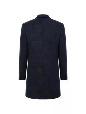 Corneliani District Check Virgin Wool Coat