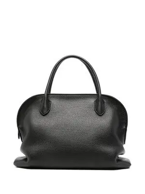 THE ROW Agnes Leather Tote Bag - Black