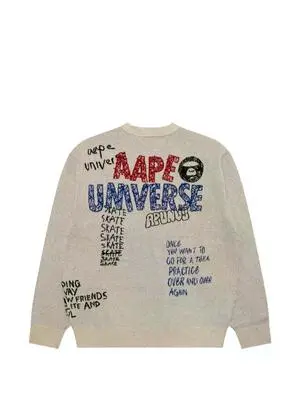 AAPE BY *A BATHING APE Graphic Print Crew Neck Sweater