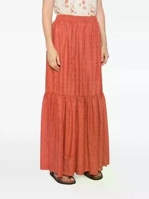JIJIL Broderie Anglaise Tiered Maxi Skirt