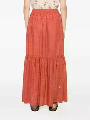 JIJIL Broderie Anglaise Tiered Maxi Skirt