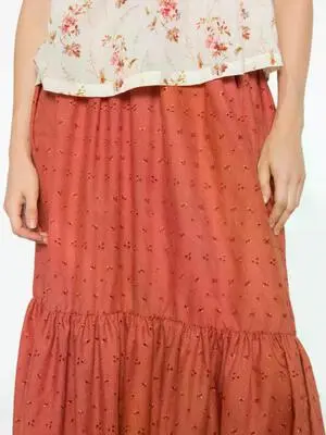 JIJIL Broderie Anglaise Tiered Maxi Skirt