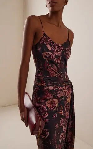 RODARTE Rose-print Silk-satin Gown