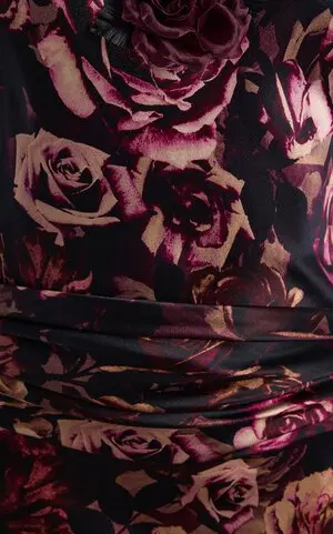 RODARTE Rose-print Silk-satin Gown