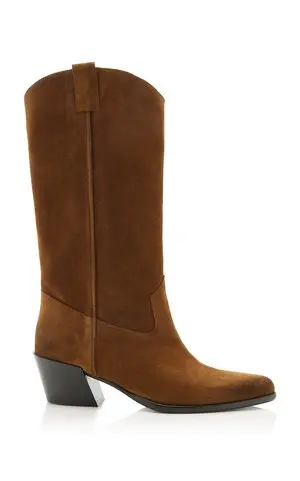 Staud Monty Suede Boots - Brown