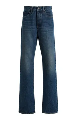 FRAME X Sotheby's Vertical Rigid High-rise Straight-leg Jeans - Dark Wash