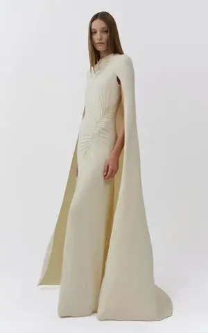 Simkhai Demi Draped Jersey Cape Gown