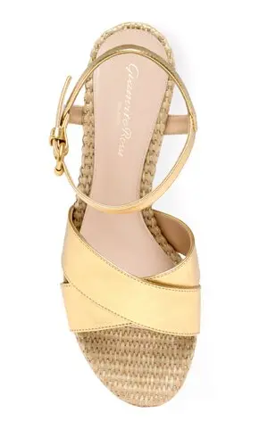 GIANVITO ROSSI Metallic Leather Platform Sandals