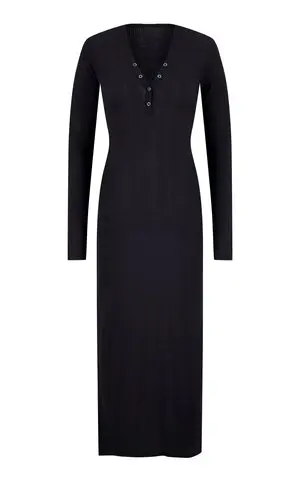 NEGATIVE Whipped Henley Dress - Black