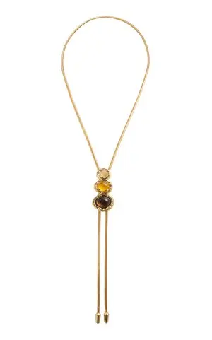 BOLOLA The Merriam In Gold With Champagne Rutilated Quartz, Citrine, And Smokey Topaz - Multi