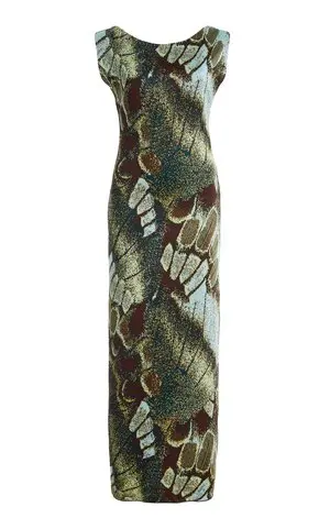 Staud Veronica Knit Maxi Dress - Green