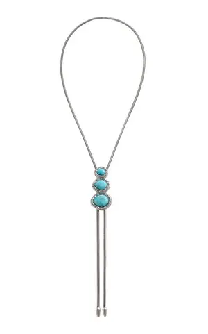 BOLOLA The Merriam Rhodium-plated Brass Diamond And Necklace - Turquoise