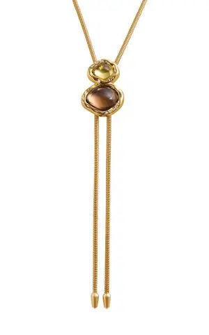 BOLOLA Blythe 14k Gold-plated Brass And Gemstone Lariat Necklace