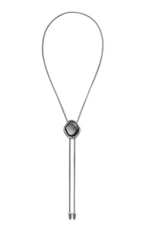 BOLOLA The Lola Rhodium-plated Brass Diamond And Pearl Necklace - Grey