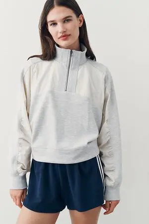Daily Practice Mixed Media Quarter-zip Jacket Top