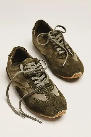 Maeve Suede Colorblock Sneakers - Olive