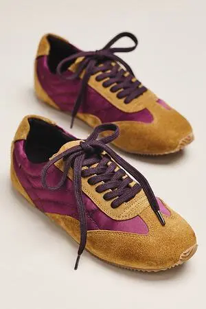Maeve Suede Colorblock Sneakers - Purple Pattern