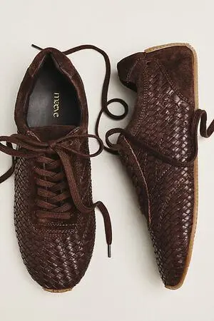 Maeve Woven Leather Sneakers - Chocolate