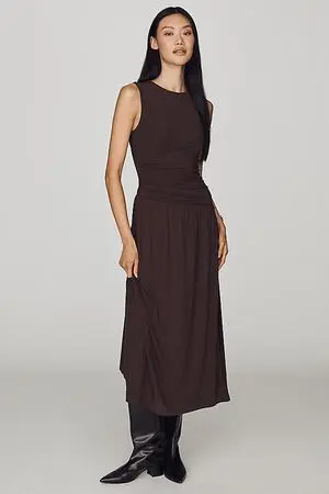 Paige Bonita Midi Dress With Gathered Waist