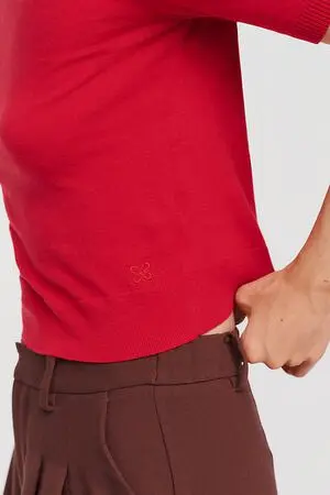 Maeve Cropped Sweater - Red