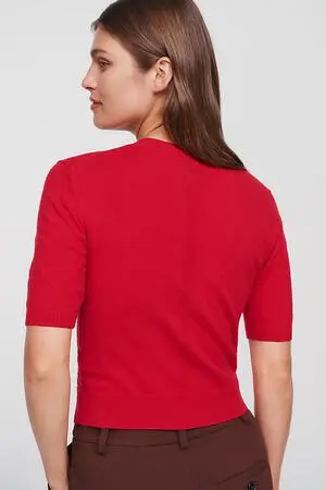 Maeve Cropped Sweater - Red