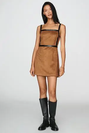 Anthropologie Faux Suede Mi Dress