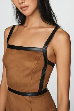 Anthropologie Faux Suede Mi Dress
