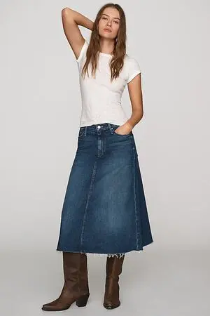 MOTHER The Circle Denim Midi Skirt - Buckaroo