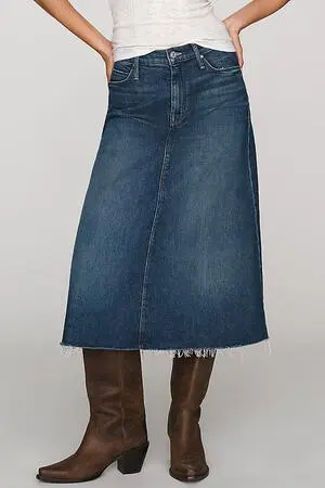 MOTHER The Circle Denim Midi Skirt