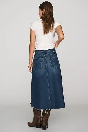 MOTHER The Circle Denim Midi Skirt