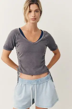 Daily Practice Short-sleeve Side Action Tee - Dark Grey
