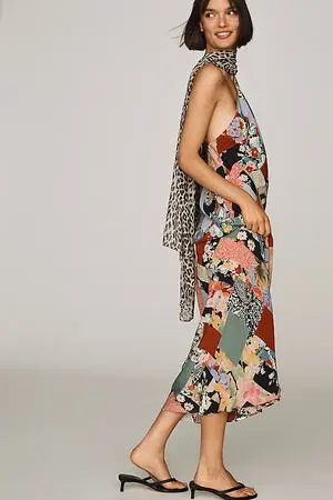 Rixo Hayley 100% Silk Scarf Slip Dress