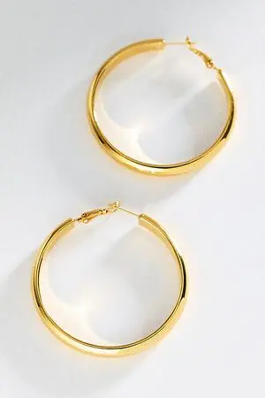 Anthropologie Water-Resistant Hoop Earrings Gold