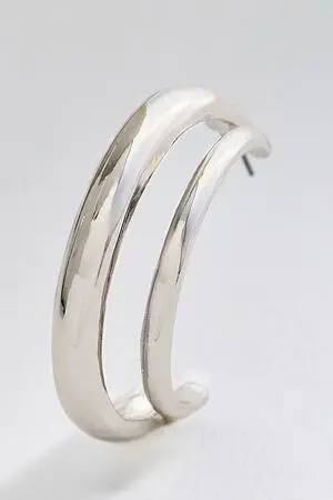 Anthropologie Crescent Hoop Earrgs - Silver