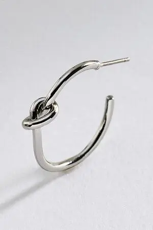 Anthropologie Knotted Hoop Earrgs - Silver
