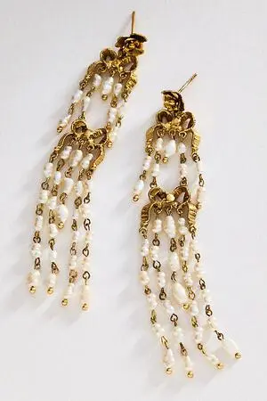 ALEMAIS Pearl Duster Drop Earrgs - Gold